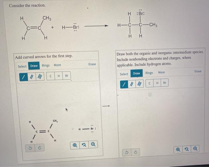 Solved Consider the reaction. H :Br: H CH3 =C H-C-C-CH3 + | Chegg.com