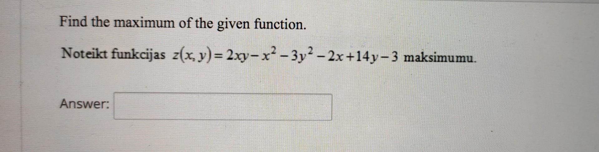 Solved extrema of a function of two variables Translate | Chegg.com