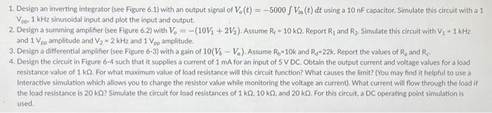 Solved Figure 6-3: The differential amplifier1. Design an | Chegg.com