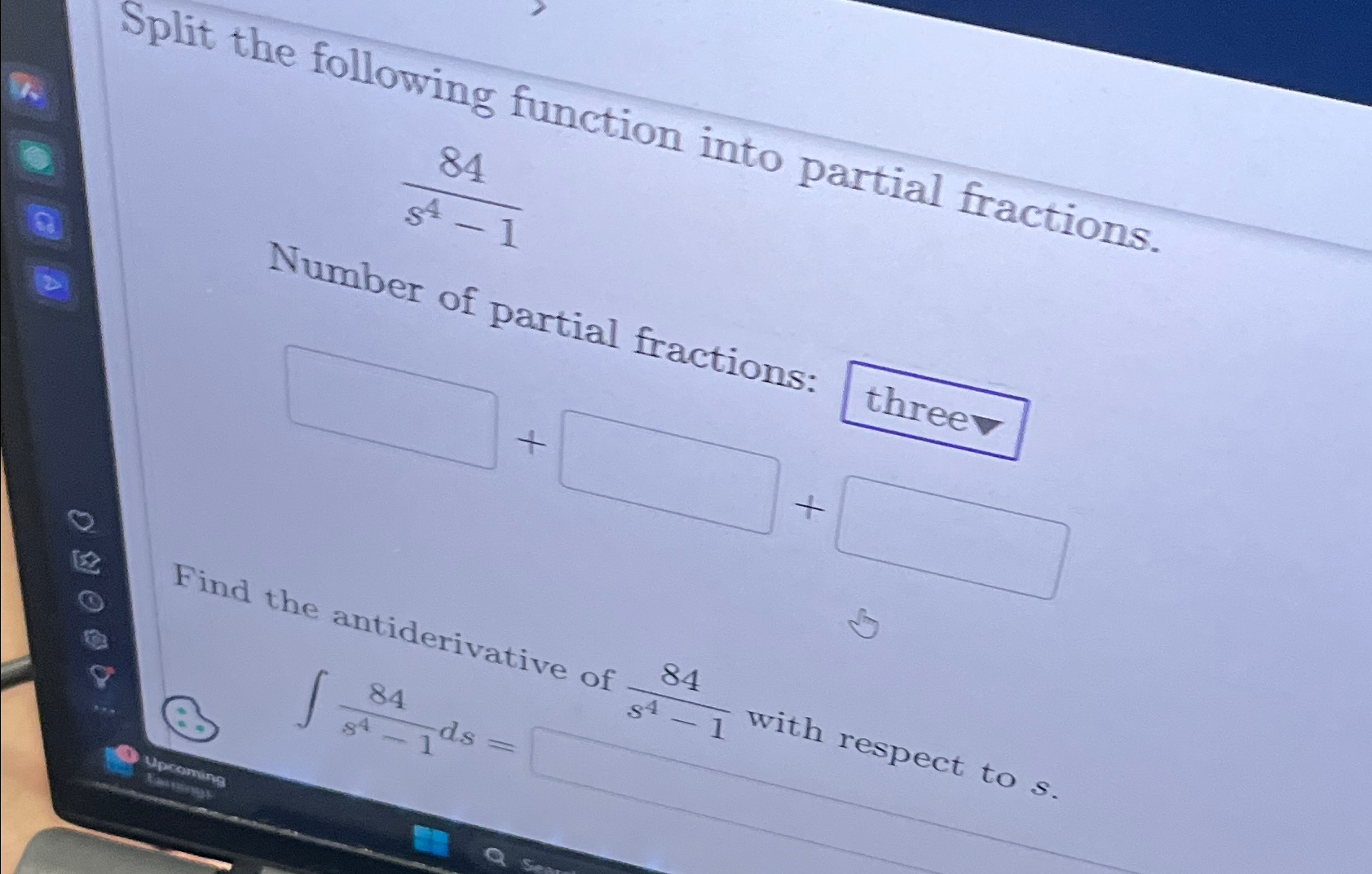 Solved Split the following function into partial | Chegg.com