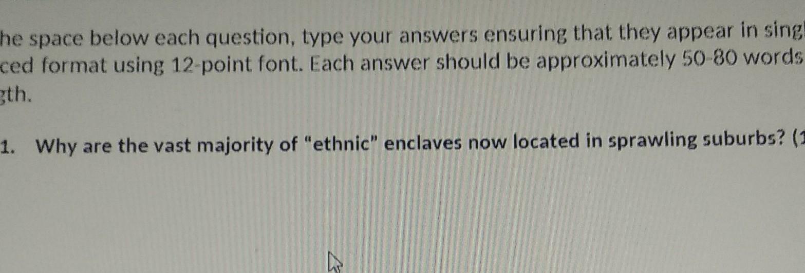 Solved he space below each question, type your answers | Chegg.com
