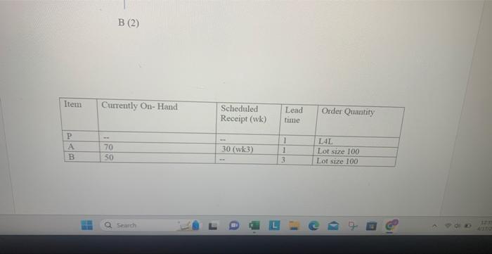 Solved Given the following data, construct a material | Chegg.com