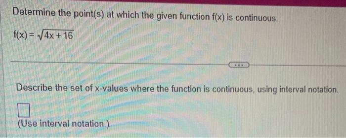 Solved Determine the point(s) at which the given function | Chegg.com