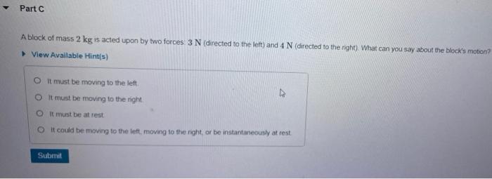 Solved Part B If a block is moving to the left at a | Chegg.com