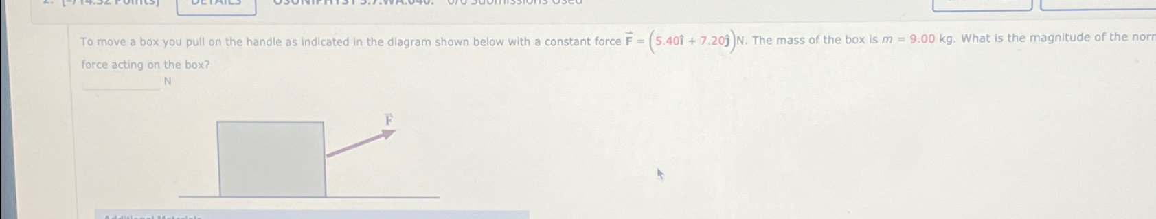Solved To move a box you pull on the handle as indicated in | Chegg.com