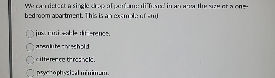 Solved We can detect a single drop of perfume diffused in an | Chegg.com