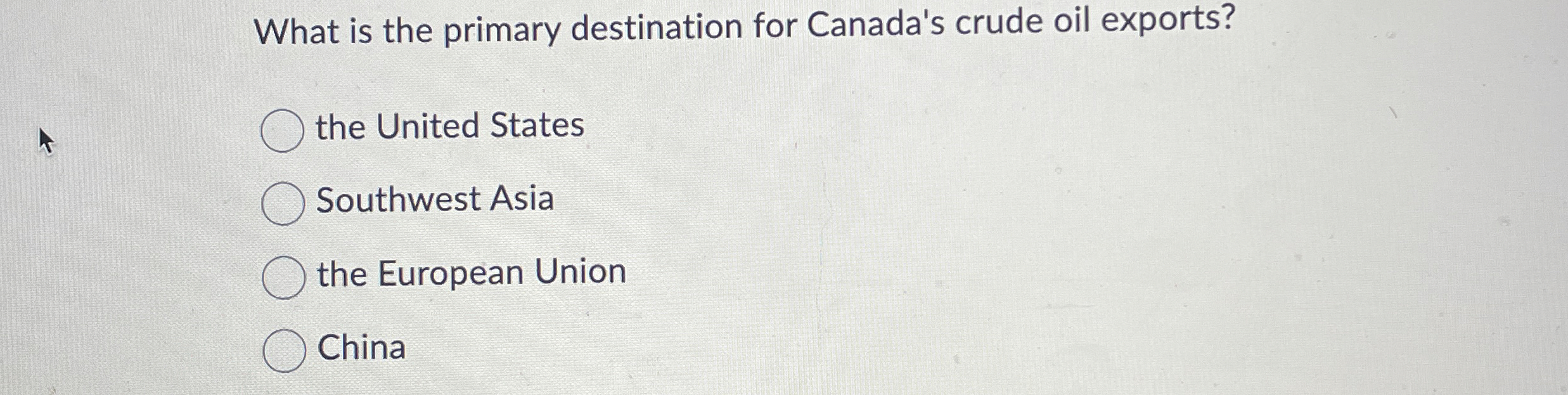 Solved What is the primary destination for Canada's crude | Chegg.com