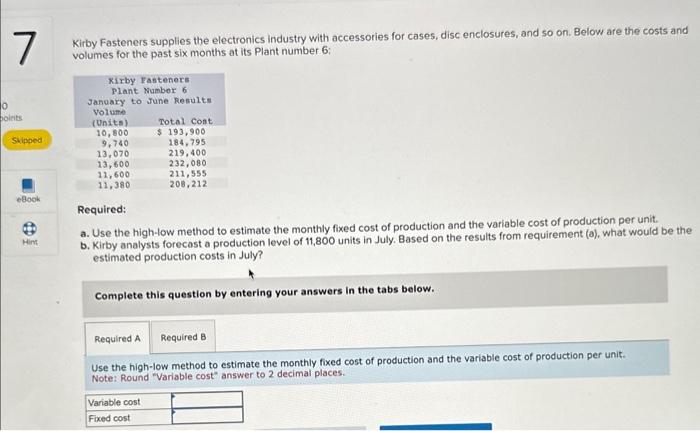 Solved Exercise 5-28 (Algo) Methods of Estimating Costs: | Chegg.com