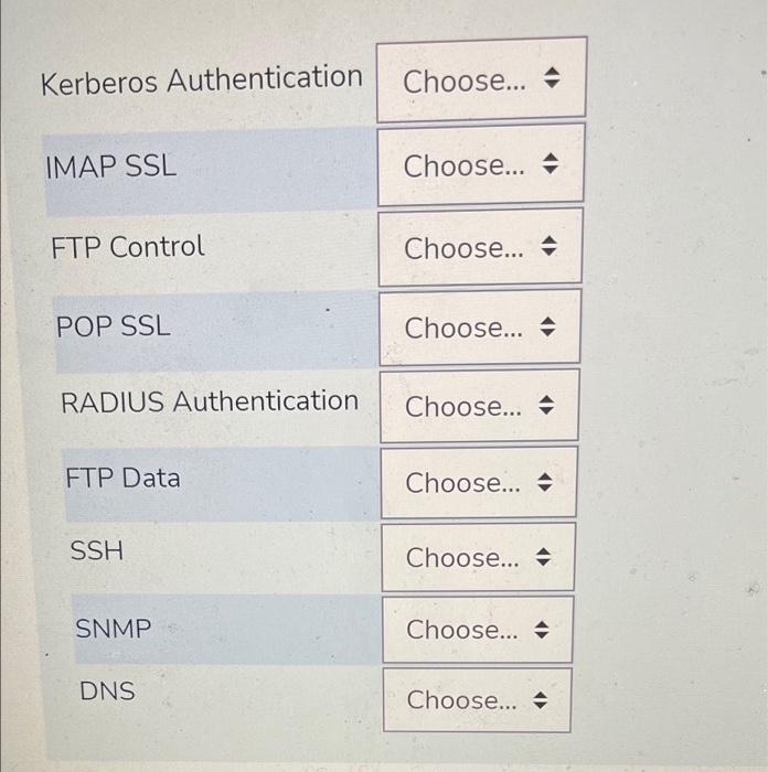 Solved Kerberos Authentication Choose... IMAP SSL Choose... | Chegg.com