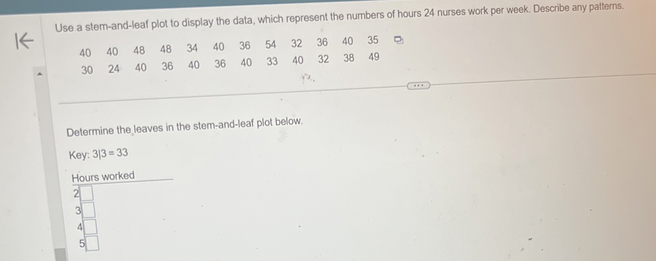 Solved Use a stem-and-leaf plot to display the data, which | Chegg.com
