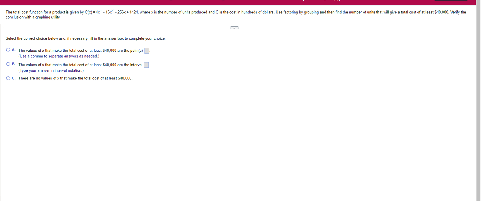Solved conclusion with a graphing utility.Select the correct | Chegg.com