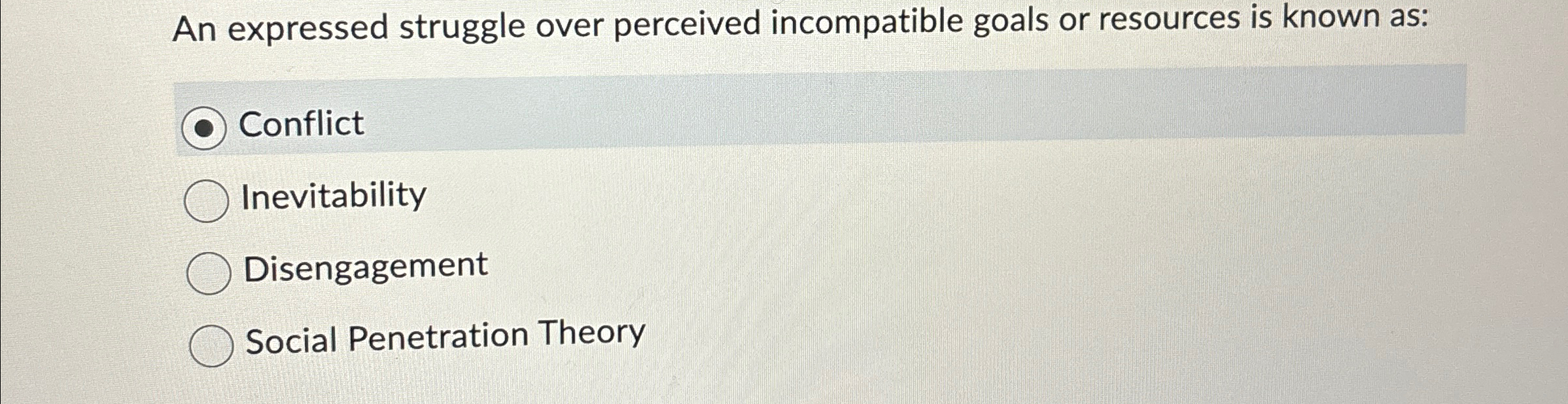 Solved An expressed struggle over perceived incompatible | Chegg.com