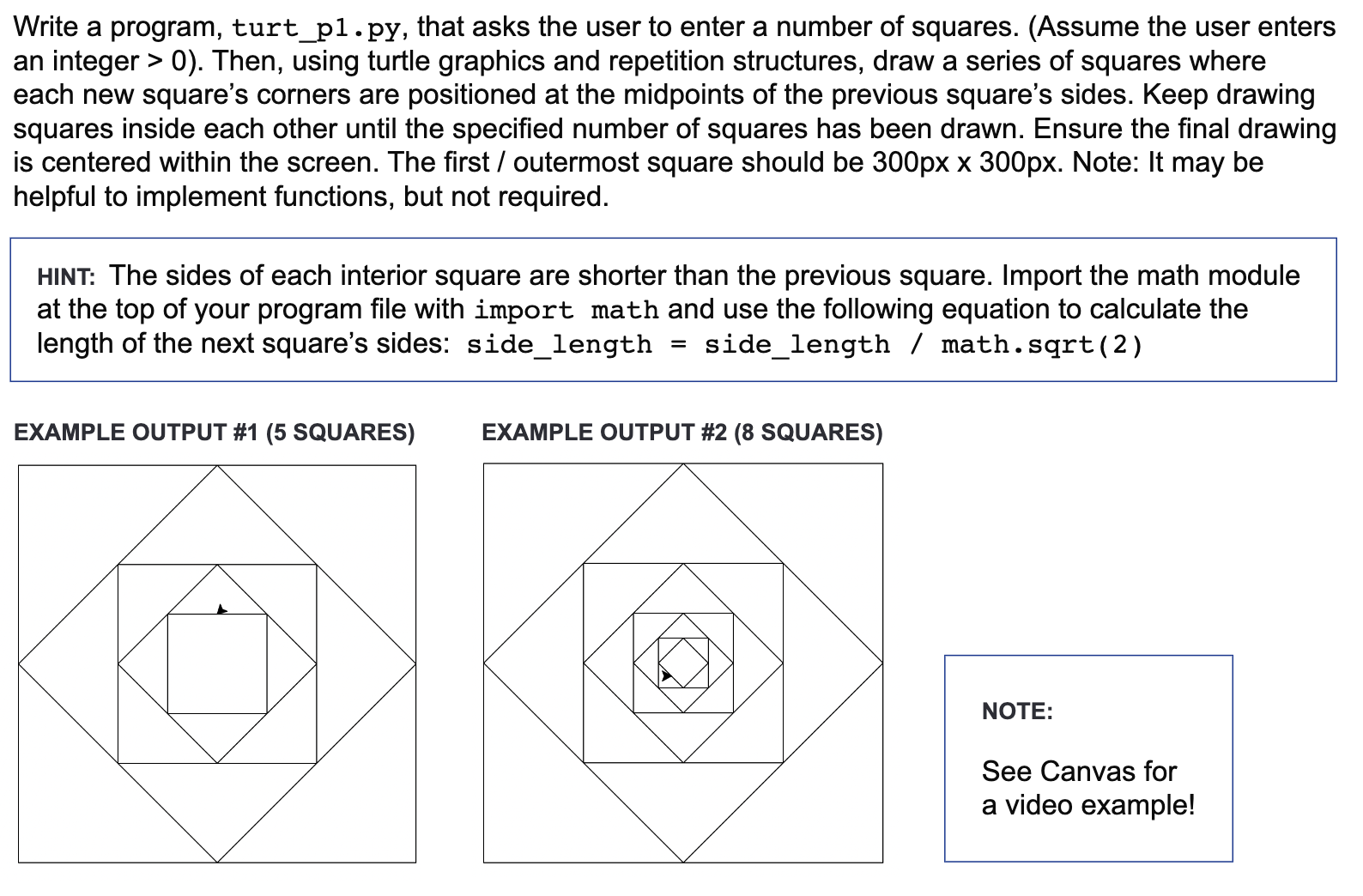 Write a program, turt_p1.py, ﻿that asks the user to | Chegg.com