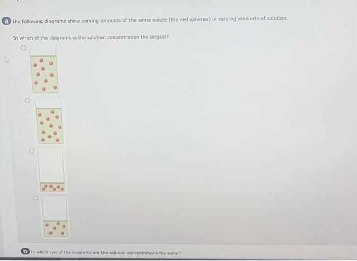 Solved The following diagrams show varying amounts of the | Chegg.com