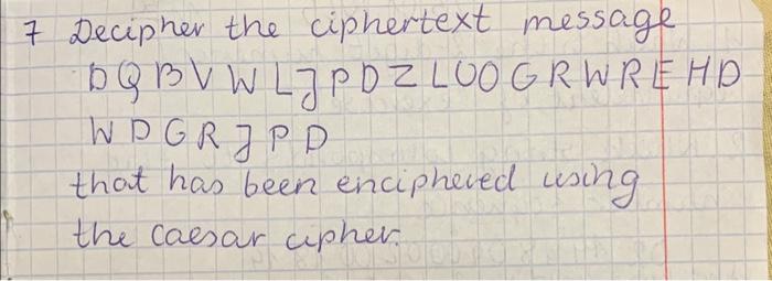 7 Decipher the ciphertext message | Chegg.com