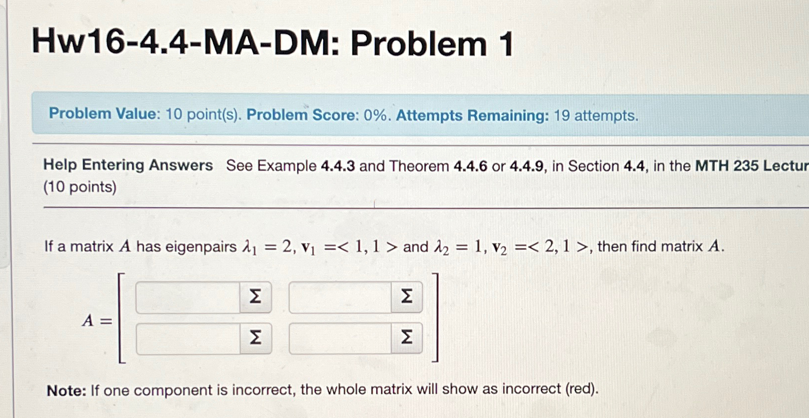 Solved Hw16-4.4-MA-DM: Problem 1Problem Value: 10 ﻿point(s). | Chegg.com