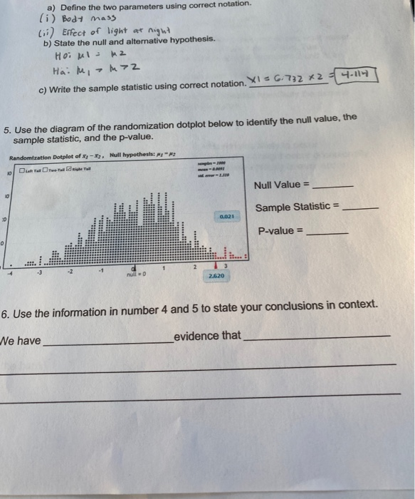 Solved a) Define the two parameters using correct notation. | Chegg.com