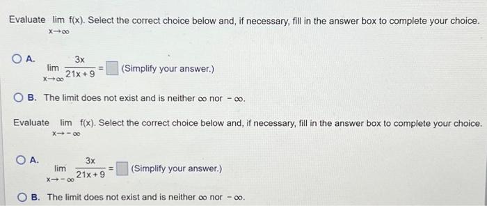 Solved Determine lim f(x) and lim f(x) for the following | Chegg.com