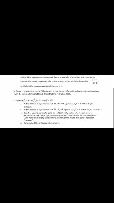 Solved 1. Consider the following two regression modek: | Chegg.com