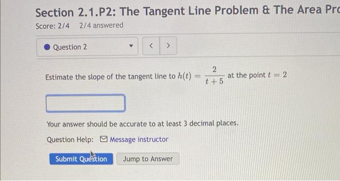 Solved Section 2.1.P2: The Tangent Line Problem \& The Area | Chegg.com