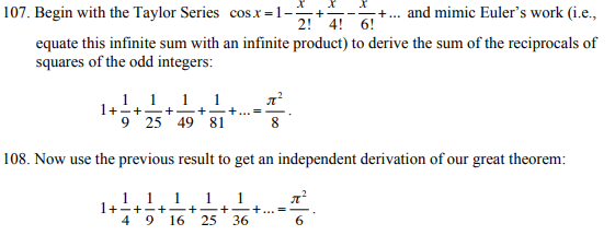 Solved Begin with the Taylor Series cosx=1-x2!+x4!-x6!+dots | Chegg.com
