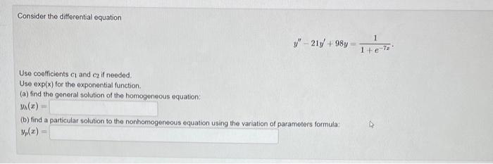 Solved Consider the differential equation | Chegg.com