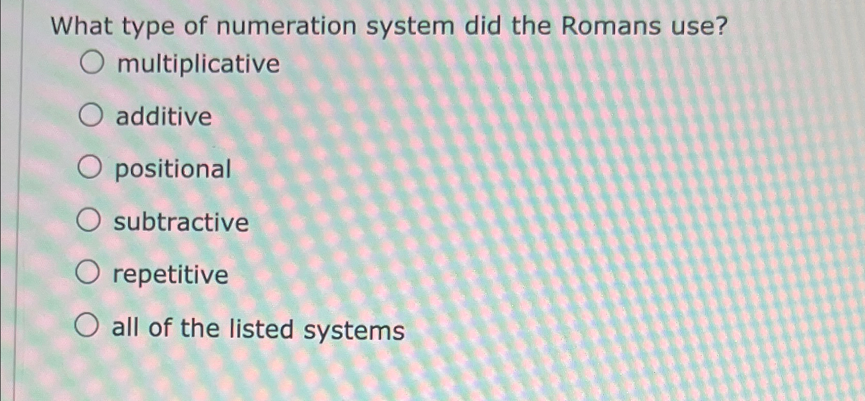 Solved What type of numeration system did the Romans | Chegg.com