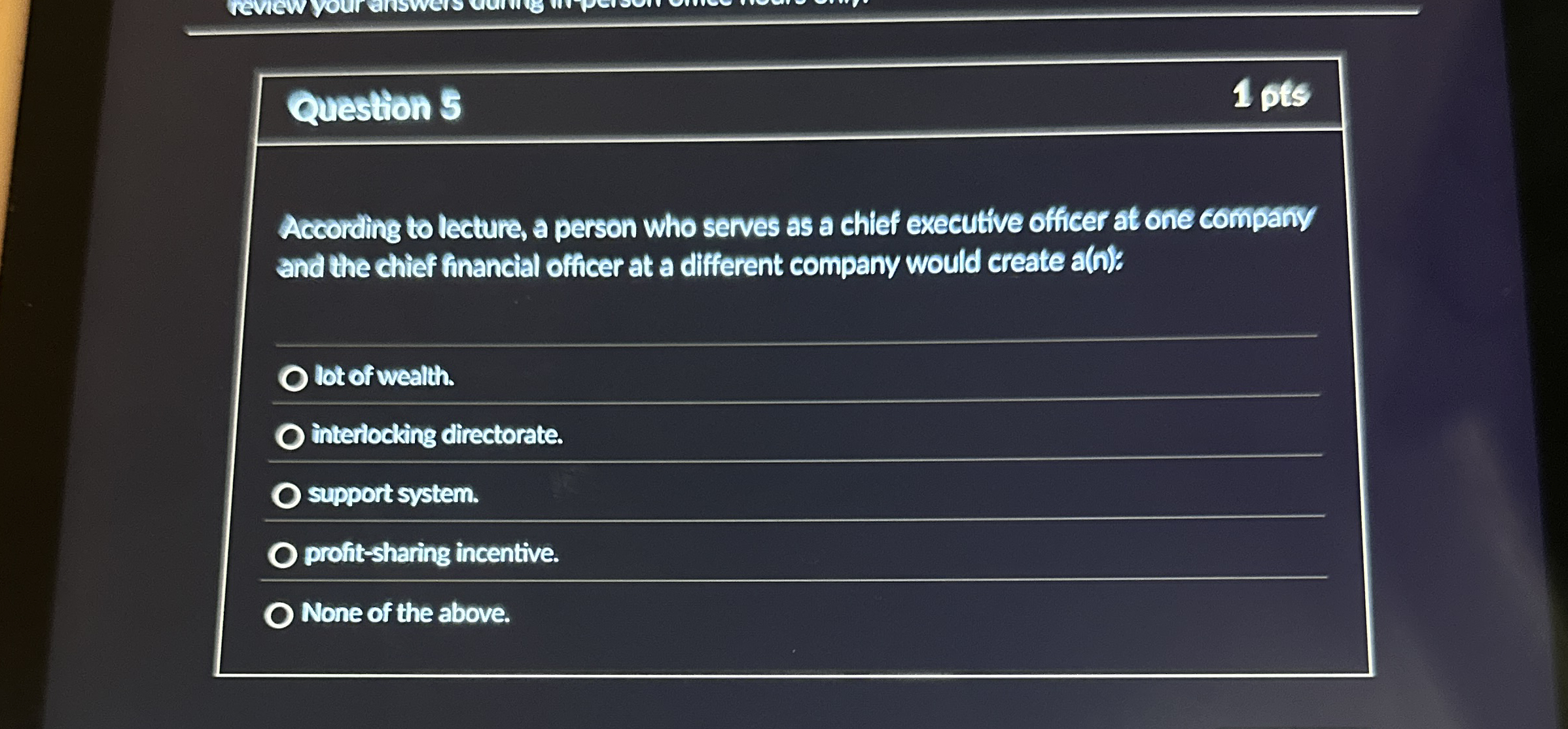 Solved Question 5According to lecture, a person who serves | Chegg.com
