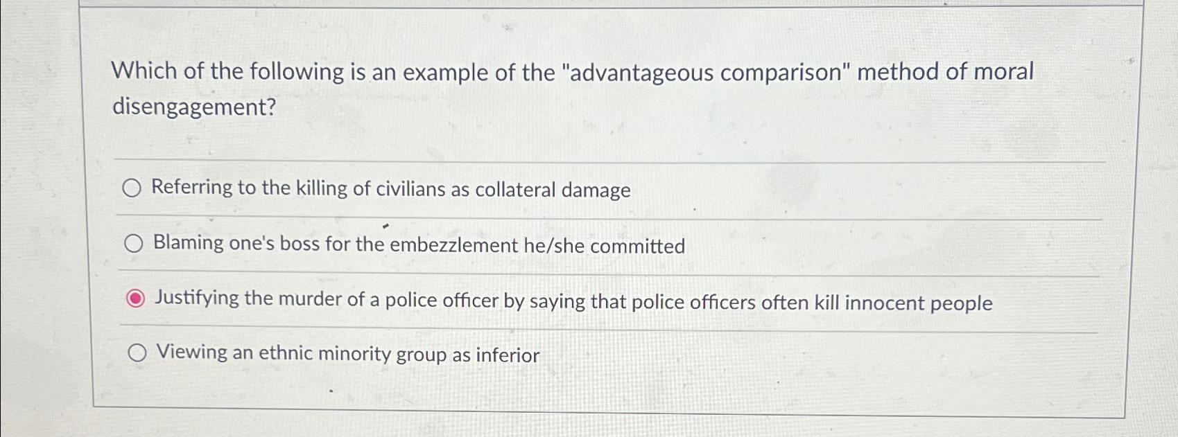 Solved Which of the following is an example of the | Chegg.com