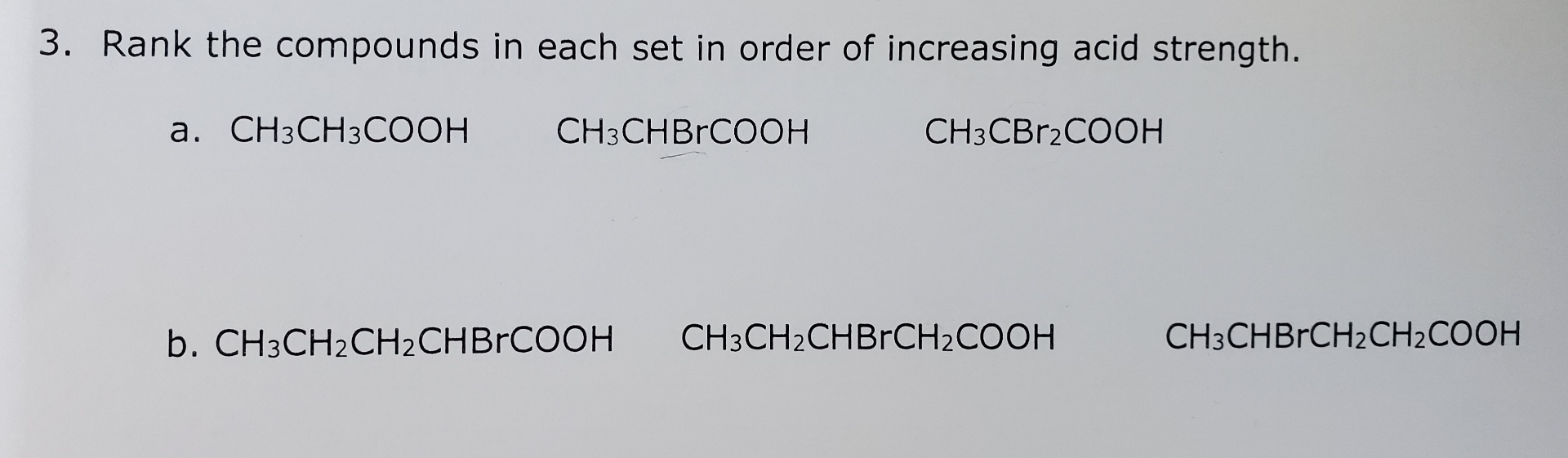 Solved Rank the compounds in each set in order of increasing | Chegg.com