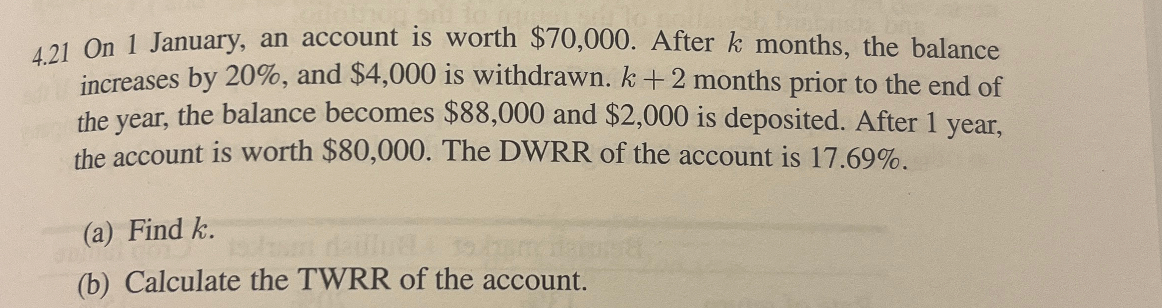 Solved On 1 ﻿January, an account is worth $70,000. ﻿After k | Chegg.com