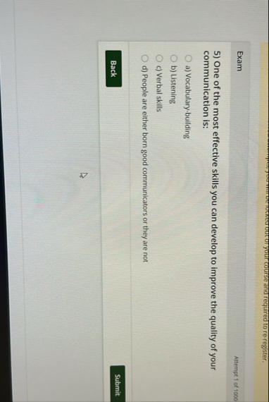 Solved ExamAttempt 1 ﻿of 1000One of the most effective | Chegg.com