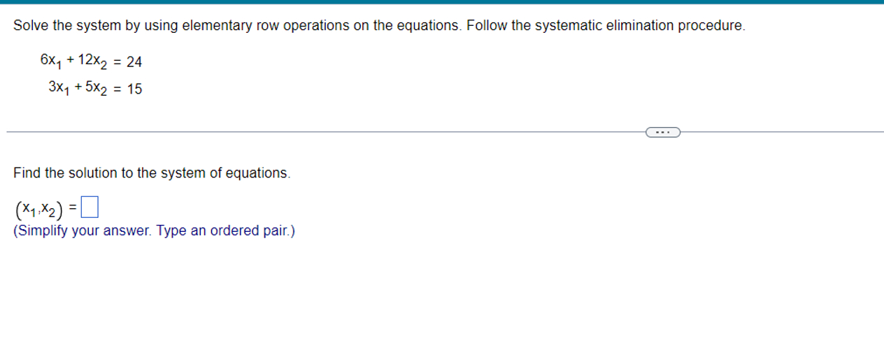 Solve the system by using elementary row operations | Chegg.com