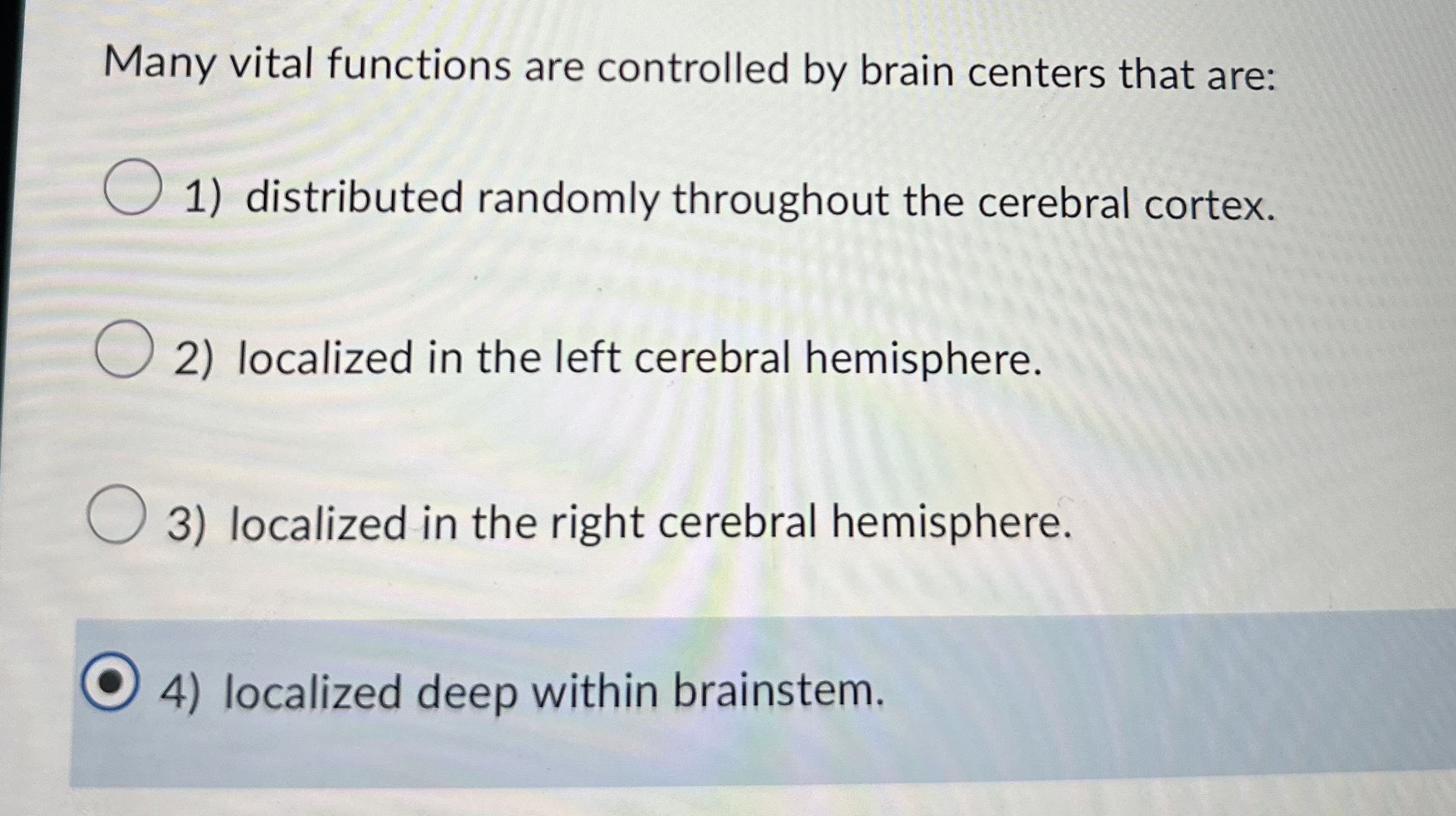 Solved Many vital functions are controlled by brain centers | Chegg.com
