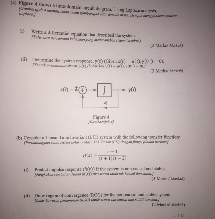 Solved (a) Figure 4 shows a time-domain circuit diagram. | Chegg.com