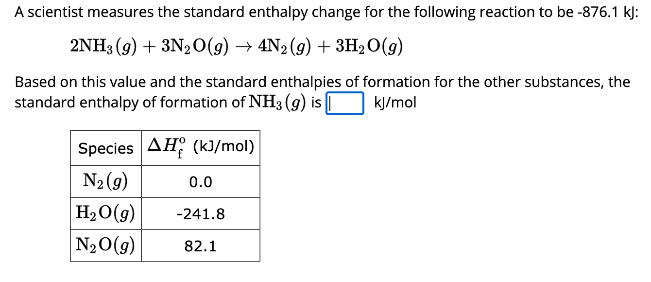 Solved A scientist measures the standard enthalpy change for | Chegg.com