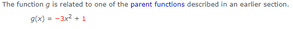 Solved The function g ﻿is related to one of the parent | Chegg.com