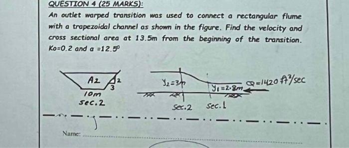 QUESTION 4 (25 MARKS): An outlet warped transition | Chegg.com
