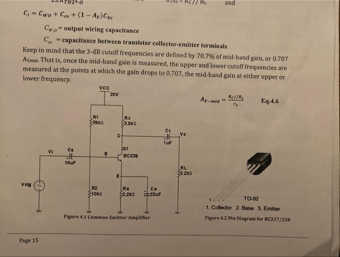 Solved Experiment 4 Frequency Response Of Common Emitter Chegg