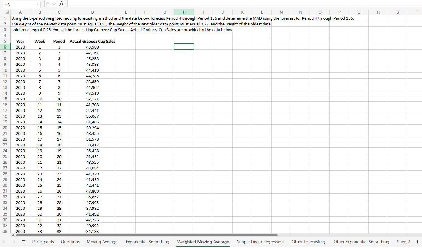 Solved This is the weighted moving average | Chegg.com