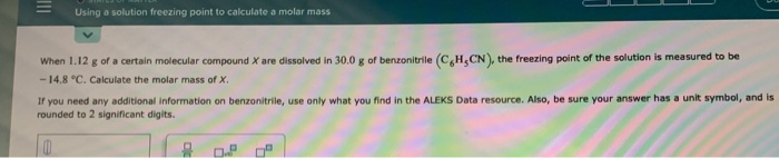 Solved Using a solution freezing point to calculate a molar | Chegg.com