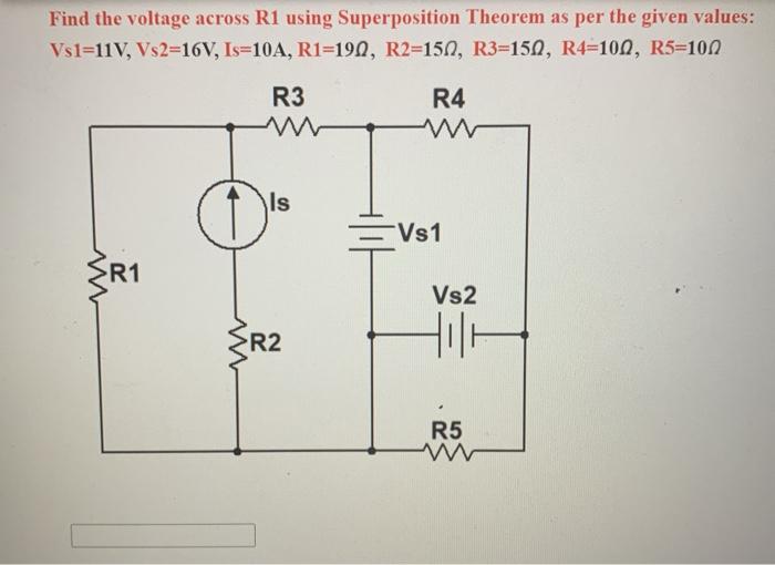Solved Find the voltage across R1 using Superposition | Chegg.com