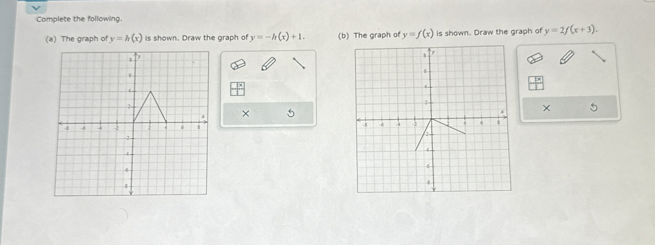 Solved Complete the following.(a) ﻿The graph of y=h(x) ﻿is | Chegg.com