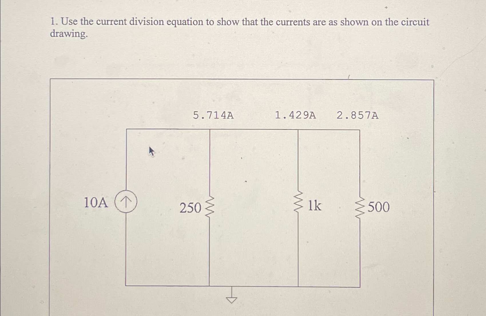 Solved Use the current division equation to show that the | Chegg.com