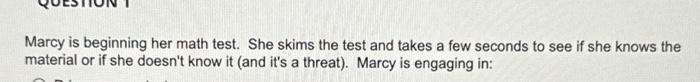Solved Marcy is beginning her math test. She skims the test | Chegg.com