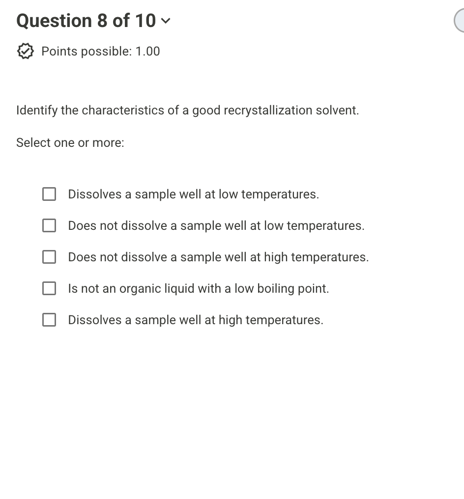 Solved Question 8 ﻿of \( 10 \vee \)Points possible: | Chegg.com