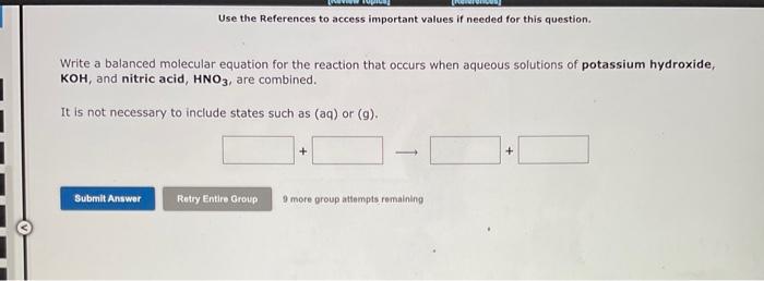 Solved When an aqueous solution of nitric acid, HNO3(aq), | Chegg.com