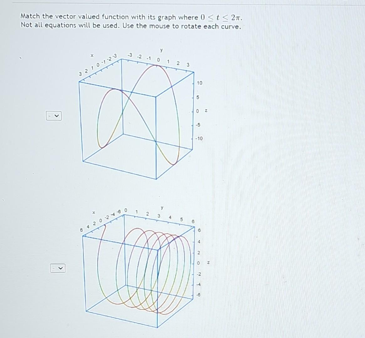 Match the vector valued function with its graph where | Chegg.com