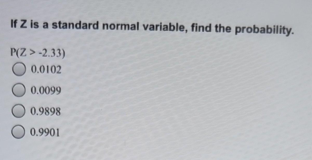 Solved If Z is a standard normal variable, find the | Chegg.com