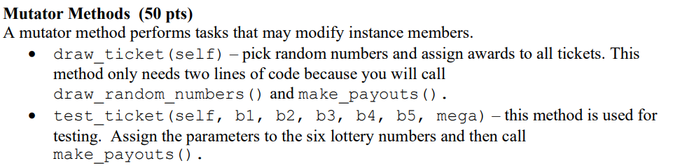 Solved Mutator Methods (50 ﻿pts)A mutator method performs | Chegg.com